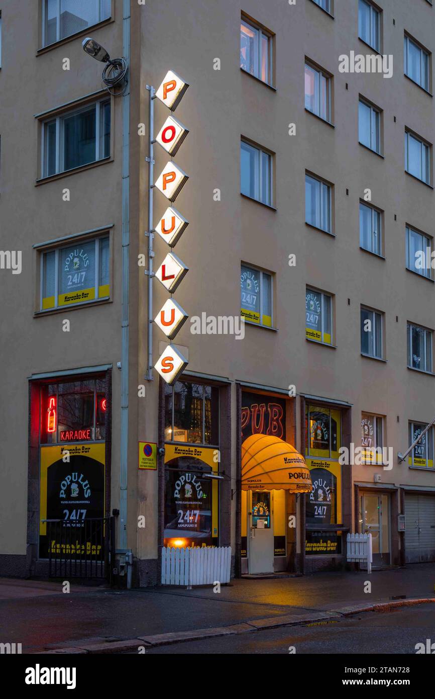 Karaoke bar Populus before dawn at Aleksis Kiven katu 22 in Harju ...
