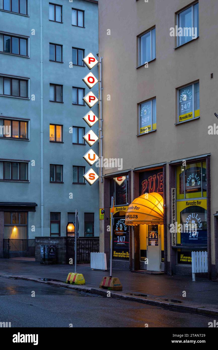 Karaoke bar Populus before dawn at Aleksis Kiven katu 22 in Harju ...