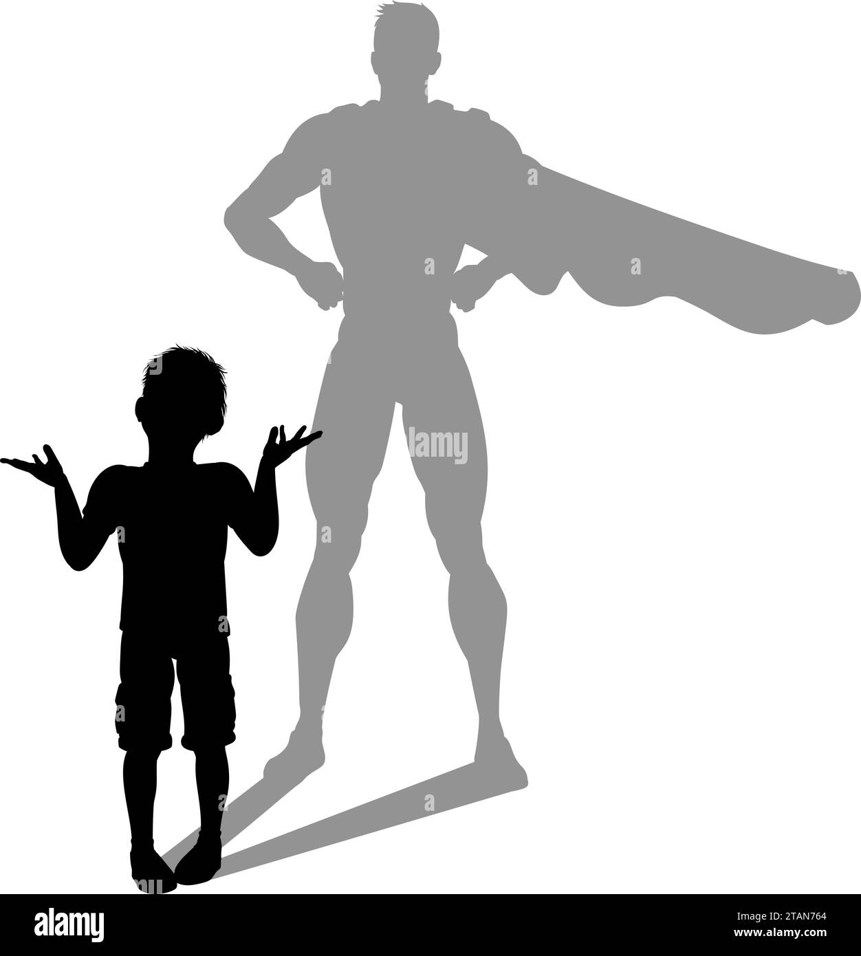 Superhero Child Kid With Super Hero Shadow Stock Vector Image & Art - Alamy
