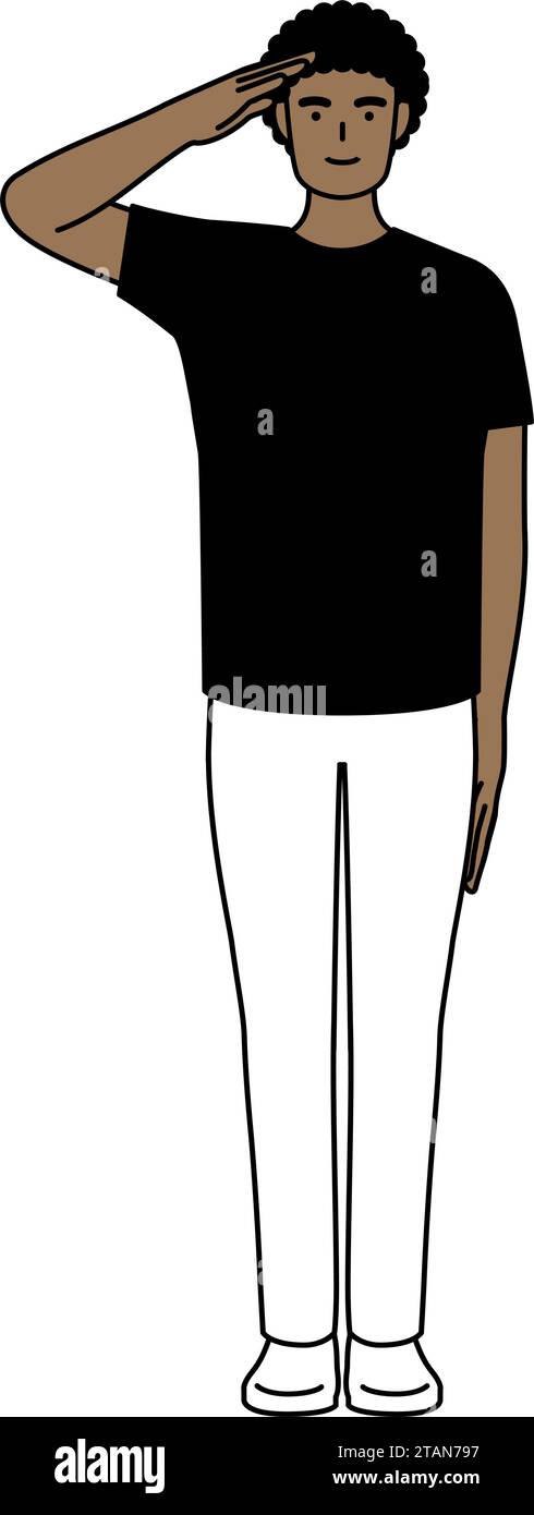 African-American man making a salute, Vector Illustration Stock Vector ...