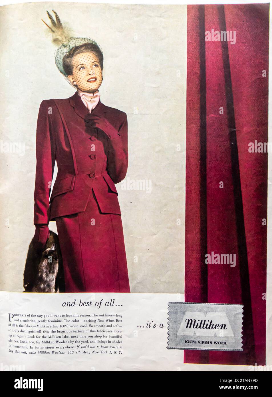 1947 Milliken ad Stock Photo - Alamy