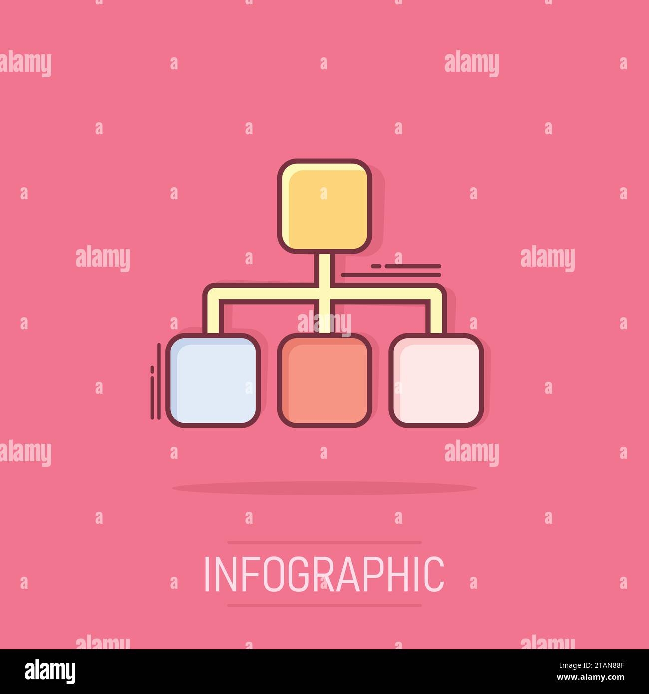 Vector cartoon structure diagram icon in comic style. Chart ...