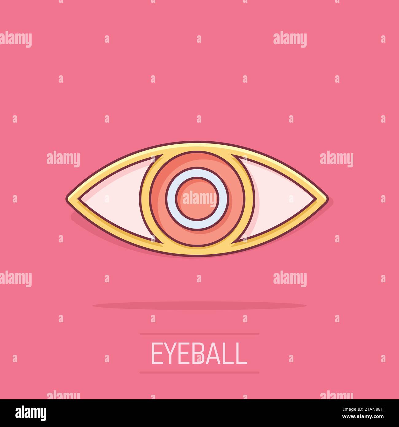 Vector cartoon eye icon in comic style. Eyeball look sign illustration ...
