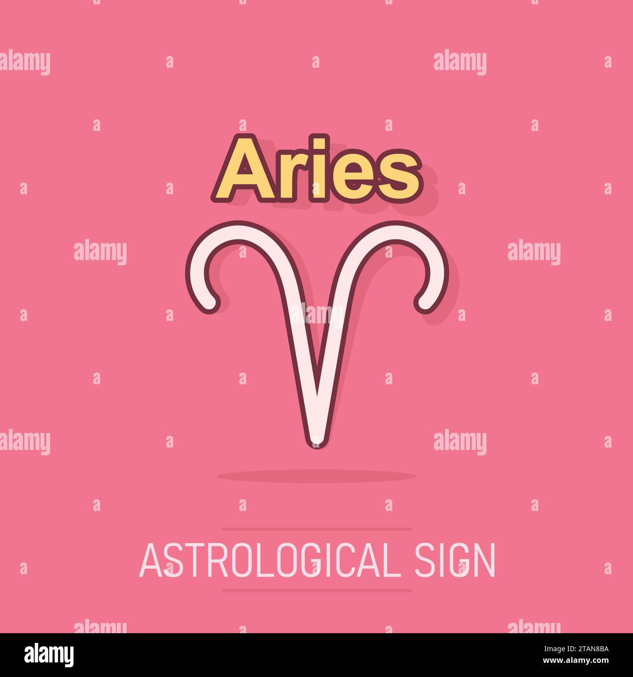 Vector cartoon aries zodiac icon in comic style. Astrology sign ...