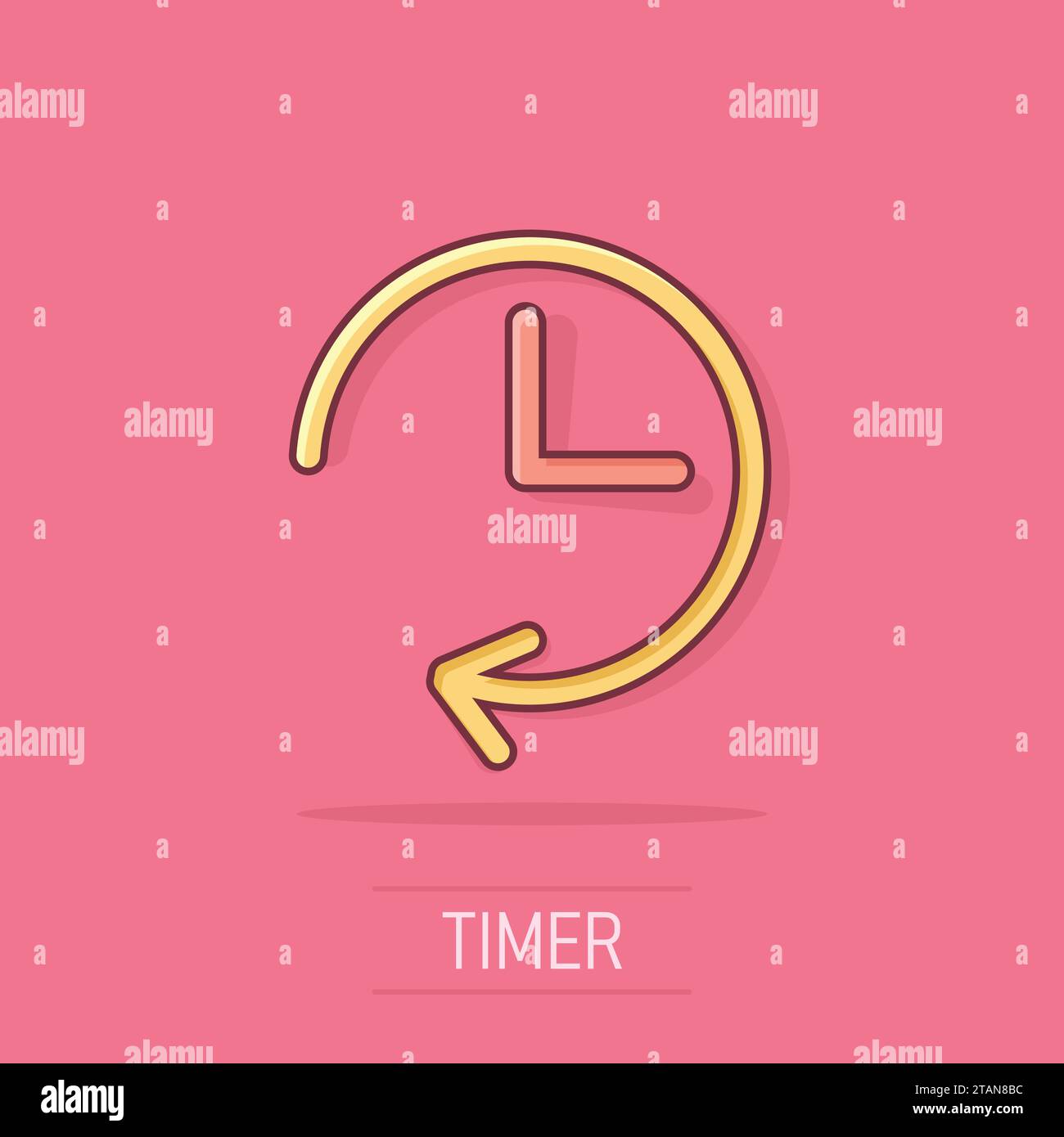 Vector cartoon clock timer icon in comic style. Watch sign illustration ...