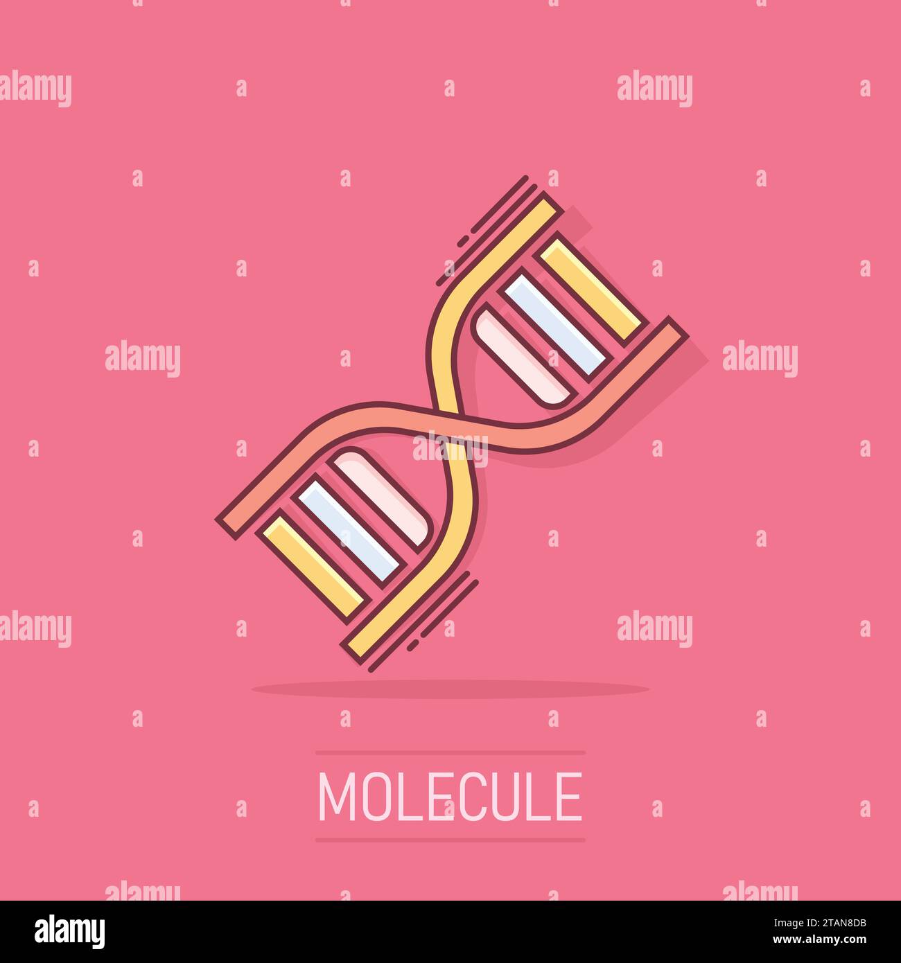 Vector cartoon dna icon in comic style. Medecine molecule sign ...
