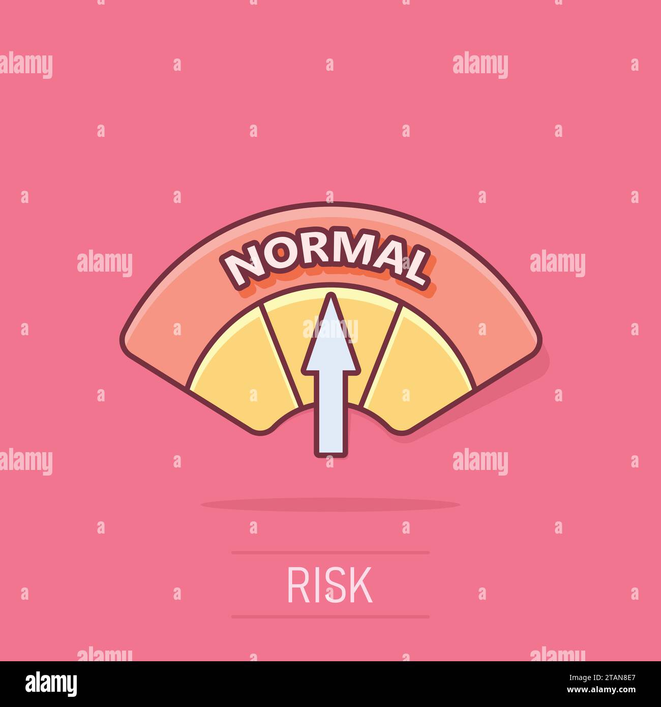 Cartoon colored normal level icon in comic style. Speedometer ...