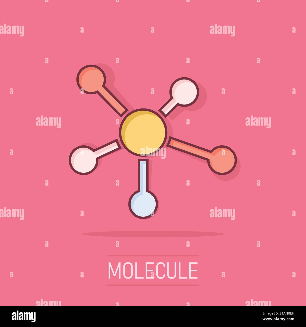Vector cartoon social network, molecule, dna icon in comic style ...