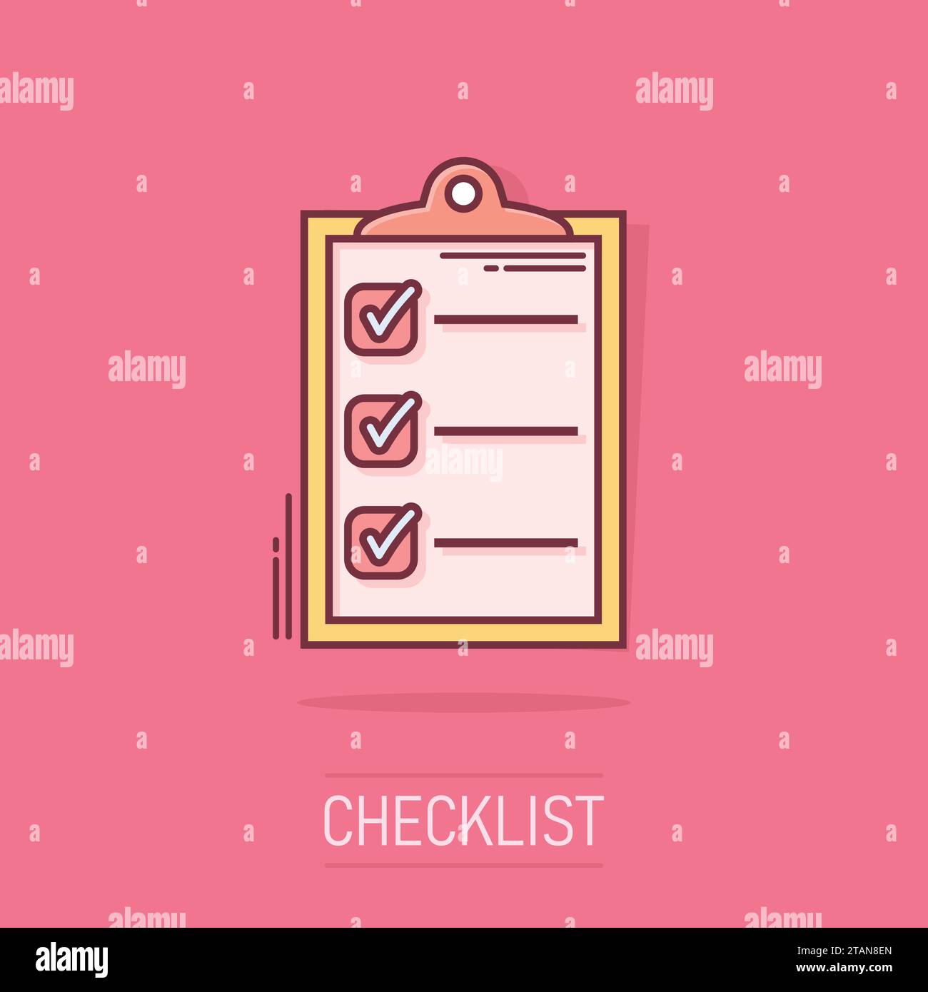 Vector cartoon to do list icon in comic style. Checklist, task list ...