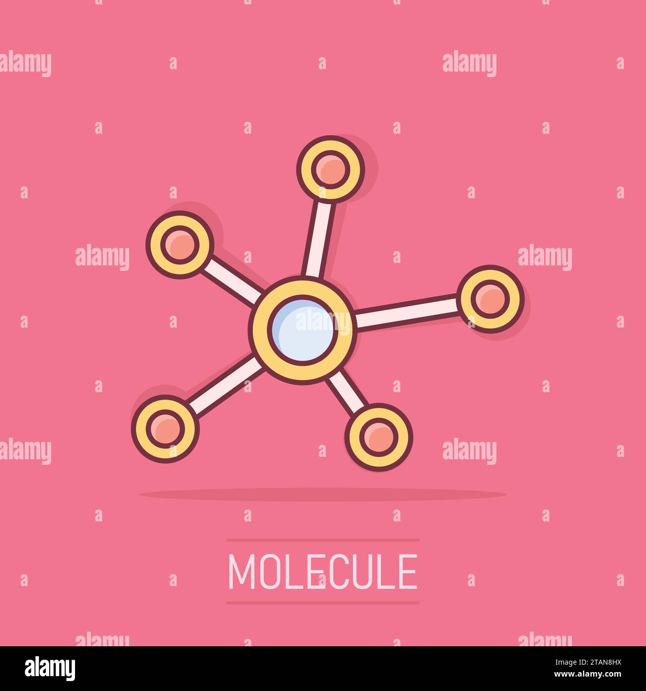 Vector cartoon social network, molecule, dna icon in comic style ...