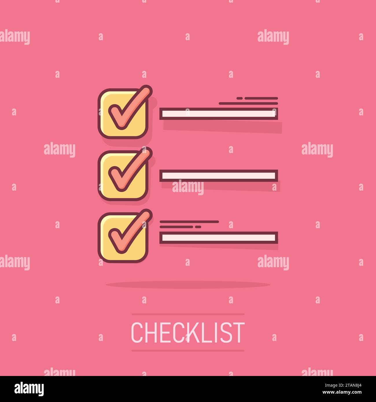 Vector cartoon to do list icon in comic style. Checklist, task list ...