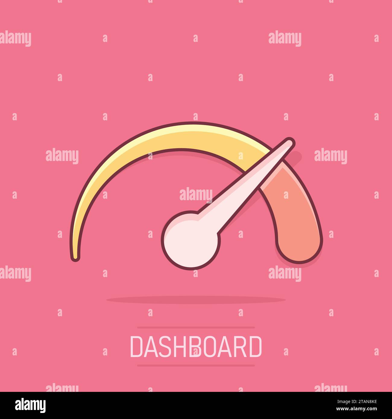 Vector cartoon dashboard icon in comic style. Level meter sign ...