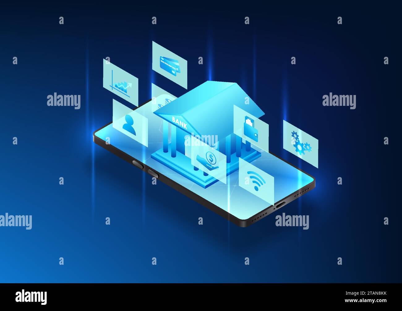 Smartphone technology, mobile screen is a bank Shows how to conduct ...