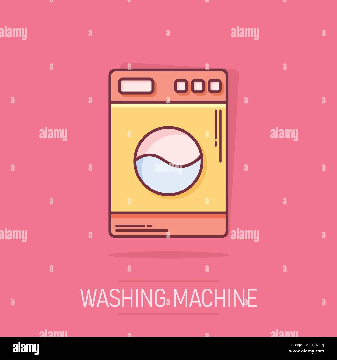 Vector cartoon washer icon in comic style. Laundress sign illustration ...
