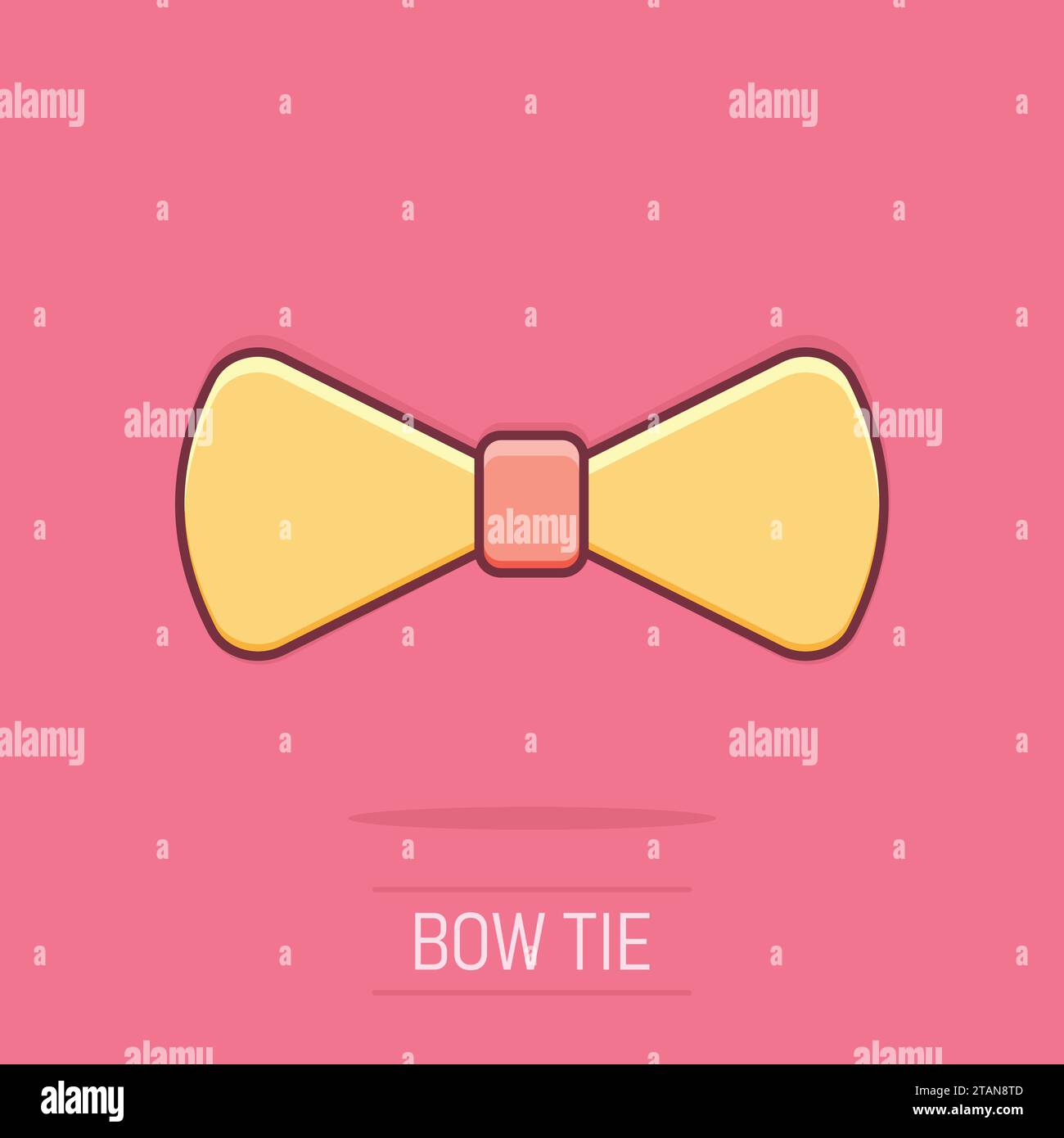 Vector cartoon Bow tie icon in comic style. Necktie sign illustration ...