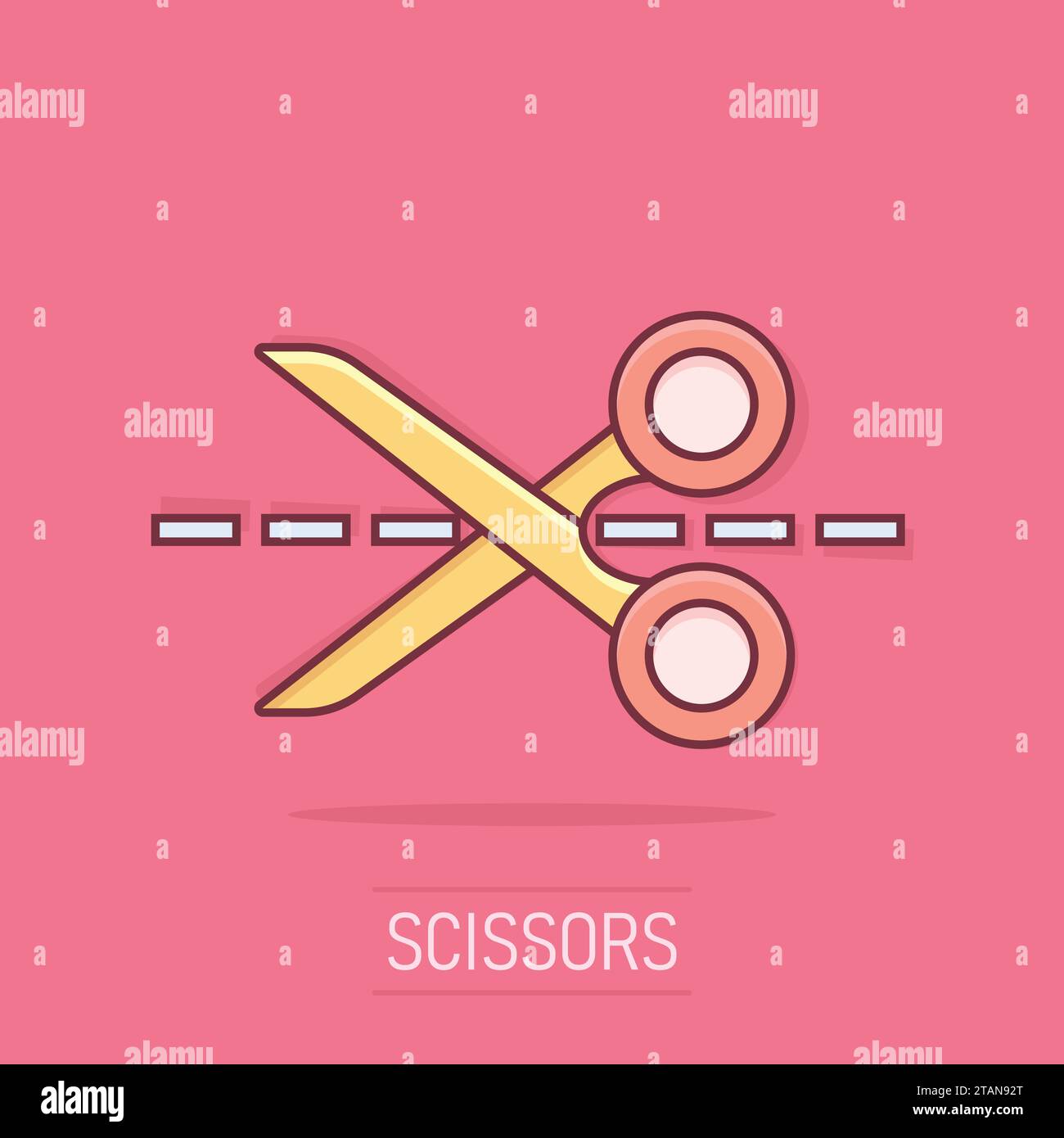 Vector cartoon scissors icon in comic style. Scissor sign illustration ...