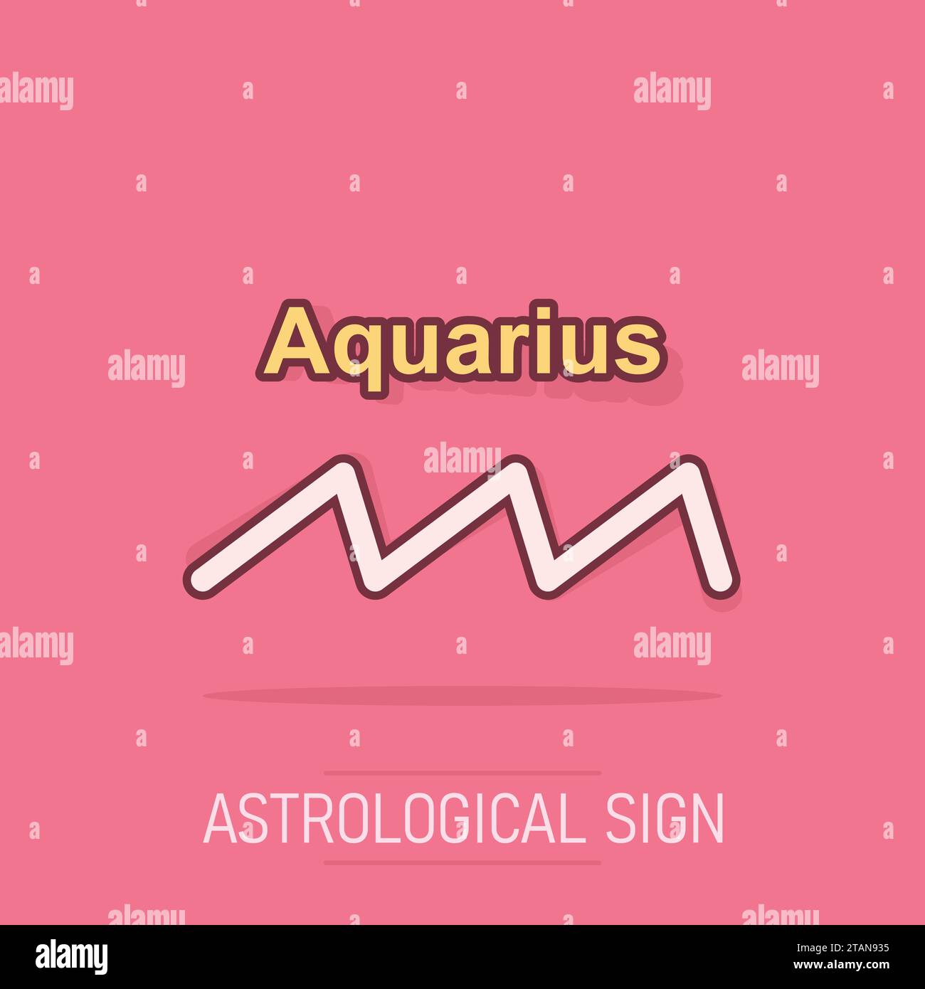 Vector Cartoon Aquarius Zodiac Icon In Comic Style Astrology Sign