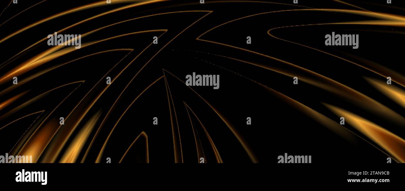 Bronze smooth wavy shapes abstract background. Vector banner design ...