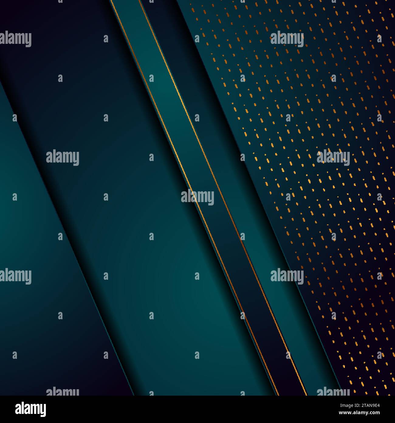 Dark blue and golden abstract tech geometric background with dotted ...