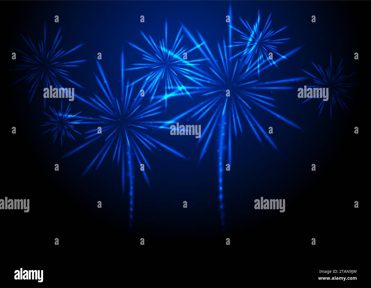 Bright abstract blue fireworks background. Vector design Stock Vector ...