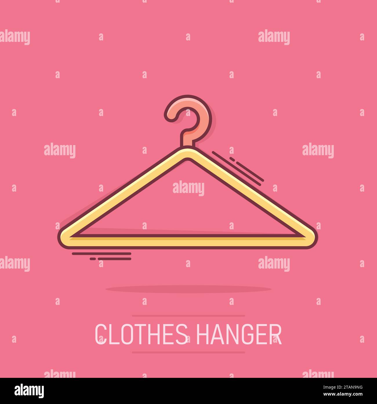 Vector cartoon hanger icon in comic style. Wardrobe hander sign ...
