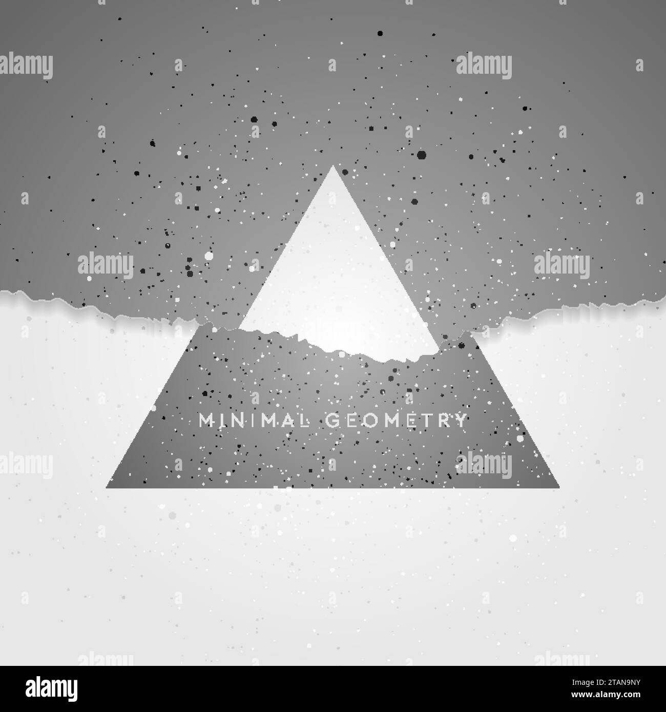 Grey white concept minimal background with ragged edge and triangle ...