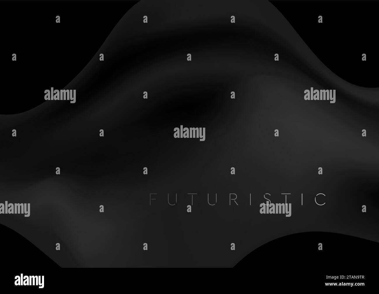 Abstract dark grey liquid wavy shape background. Monochrome smooth ...