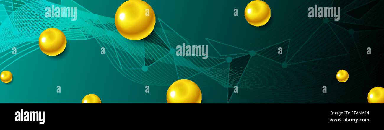 Bright technology connection abstract banner design. Low poly ...