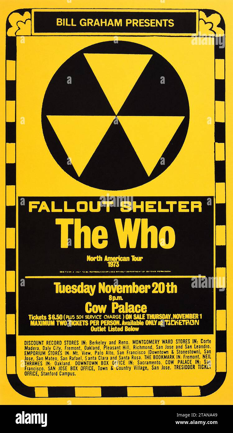 Fallout Shelter - THE WHO - COW PALACE CONCERT POSTER, 1973 (Bill ...