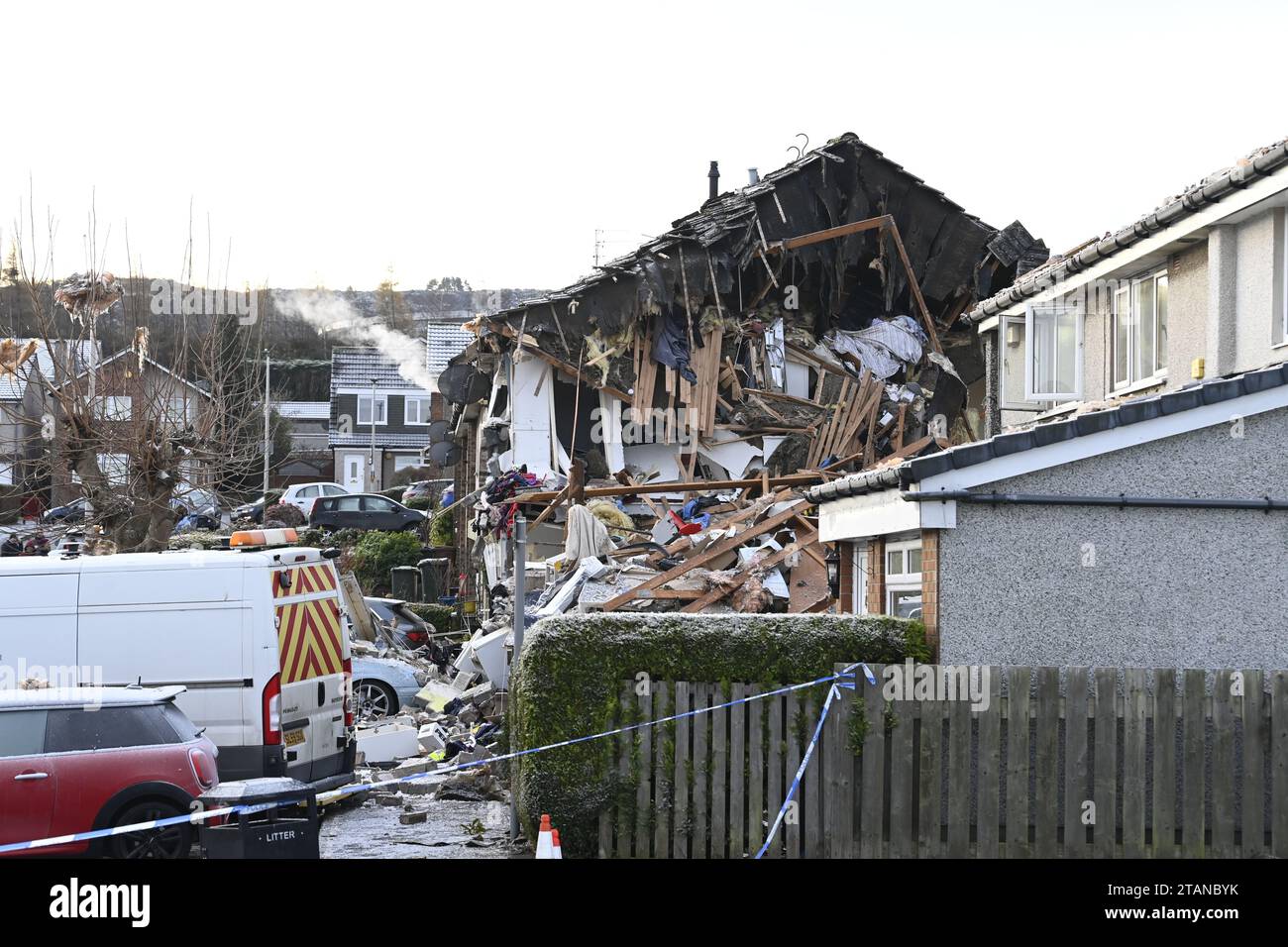 The scene on Baberton Mains Avenue, Edinburgh, after an 84-year-old man ...