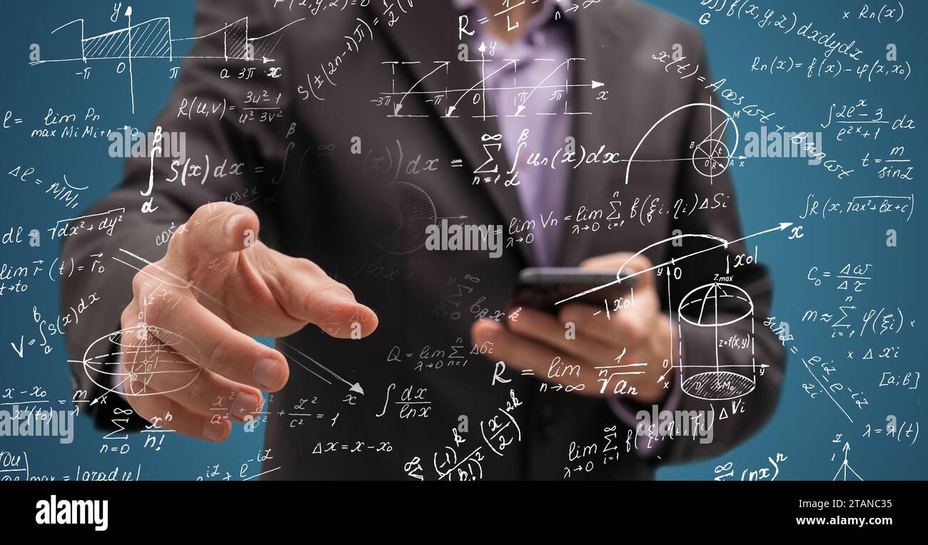 A university professor used a pen to write physics equations on a blank ...