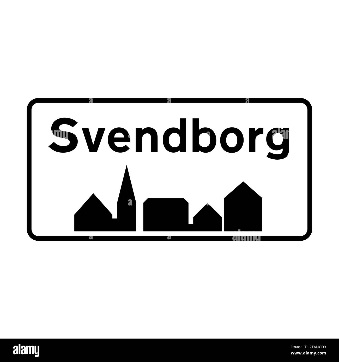 Svendborg city road sign in Denmark Stock Photo - Alamy