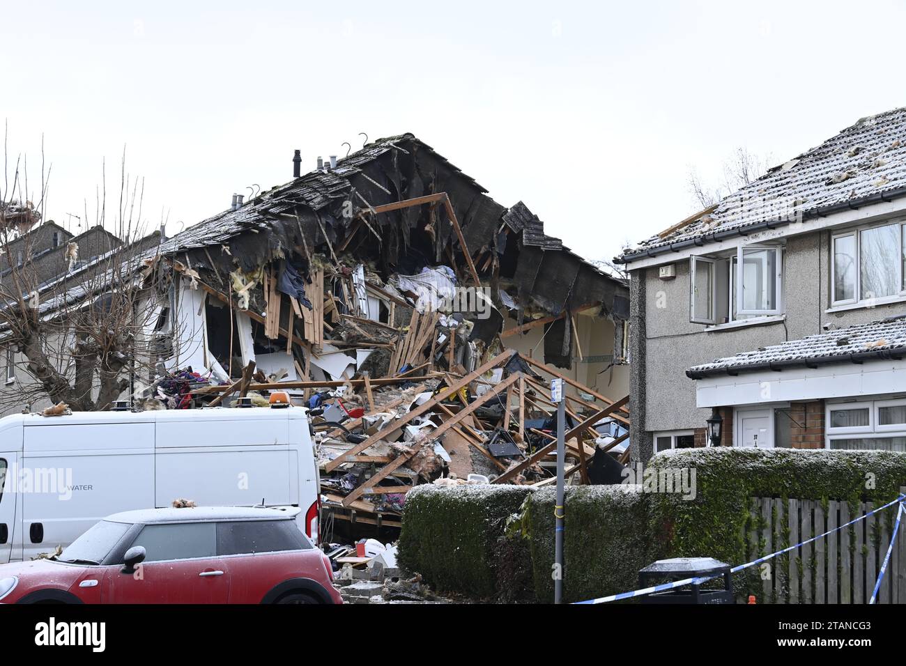 The scene on Baberton Mains Avenue, Edinburgh, after an 84-year-old man ...