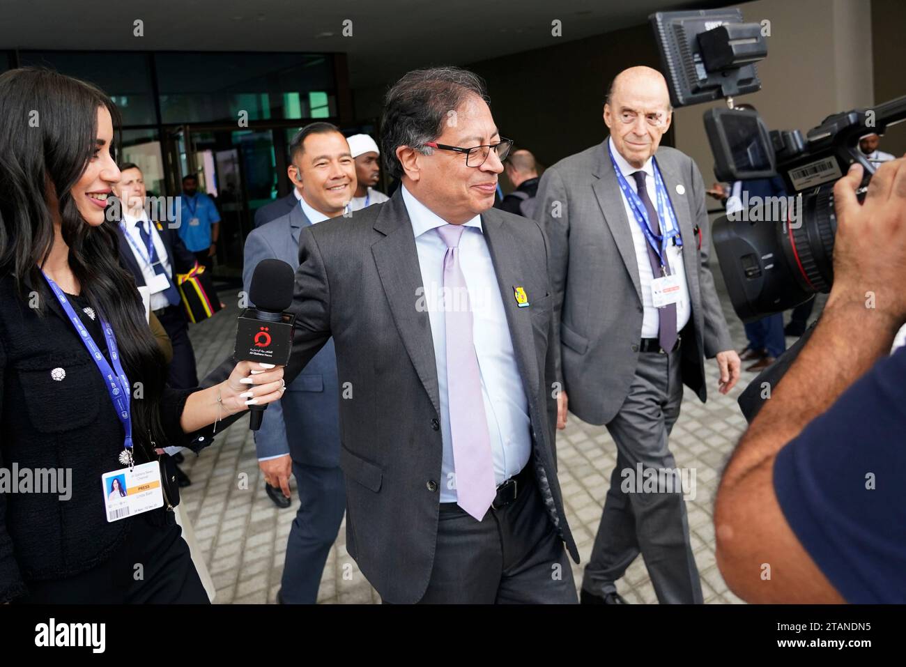 Colombia President Gustavo Petro walks through the COP28 U.N. Climate ...