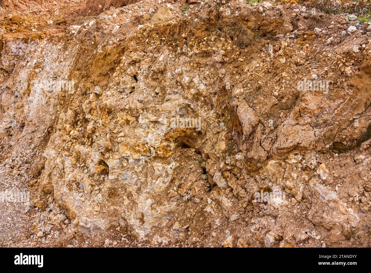 Surface of limestone quarry slope with stone and clay Stock Photo - Alamy