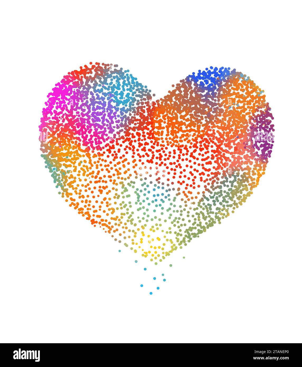 colored heart made of dots. hand drawing. Happy Valentine's Day. Not AI ...