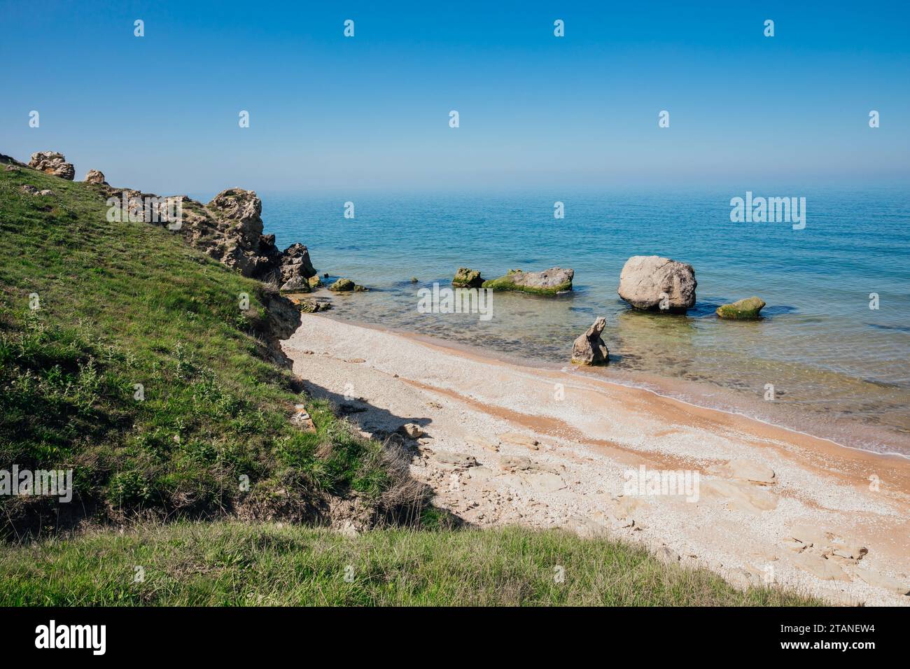 Beautiful landscape on sea beach Stock Photo - Alamy