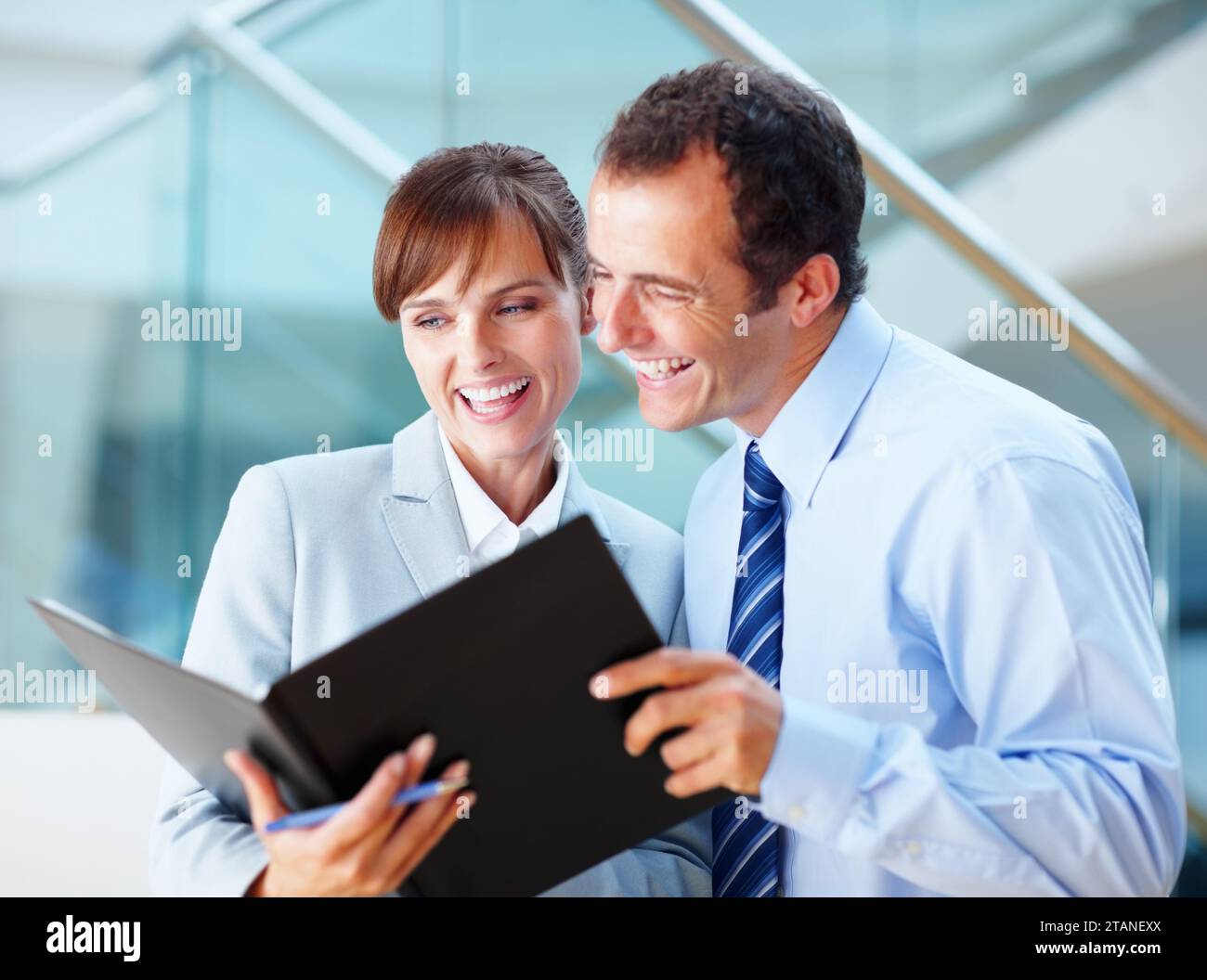 Business people, reading folder and teamwork, planning budget or advice ...