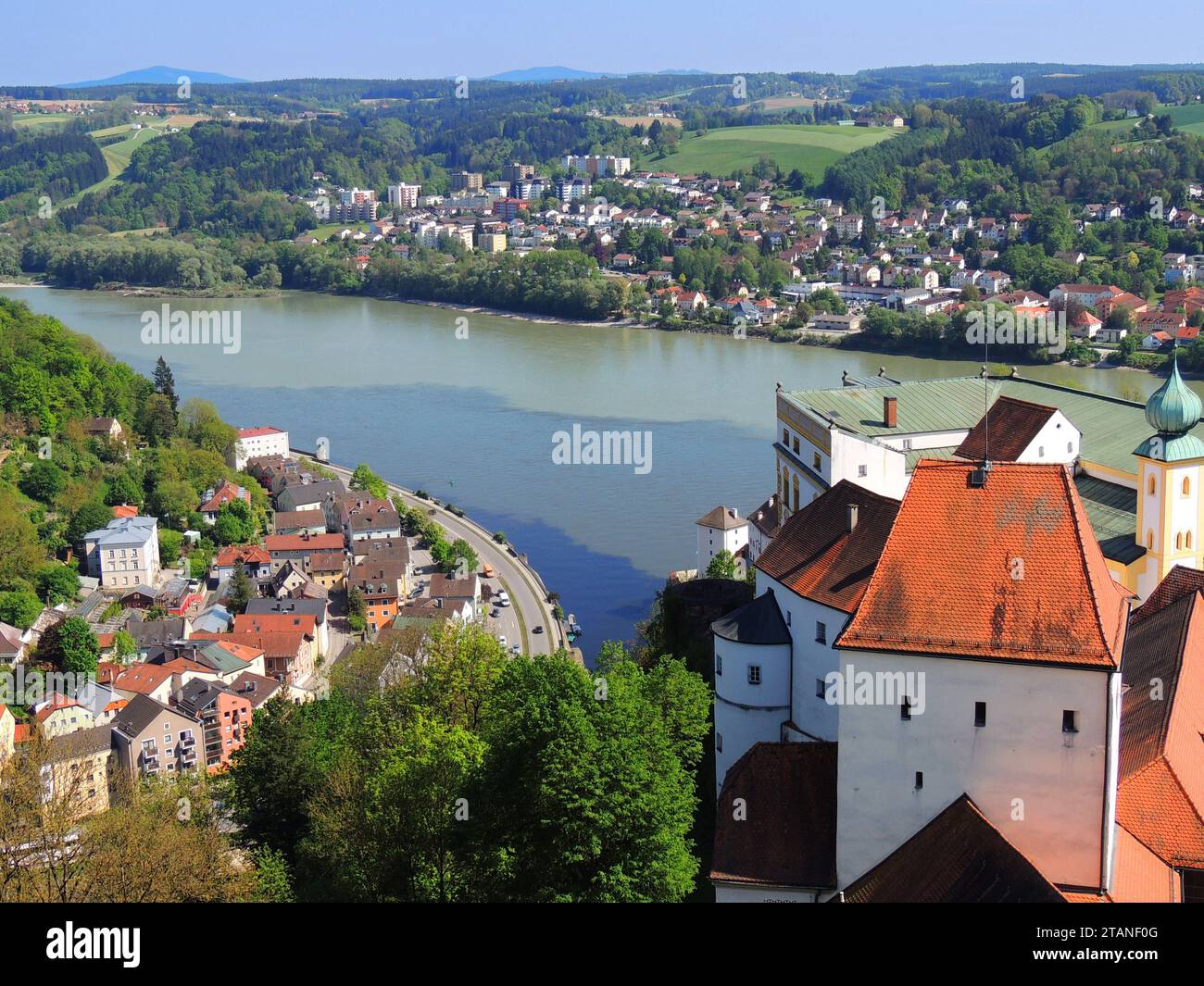 panoramic view from the hilltop fortress of veste oberhaus of the ...