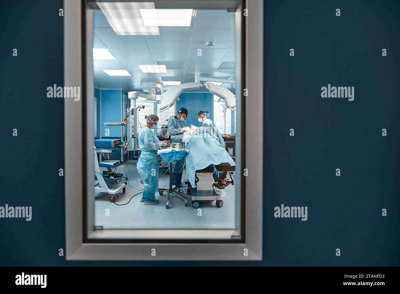 Behind the doors of the operating room, equipment and medical devices ...