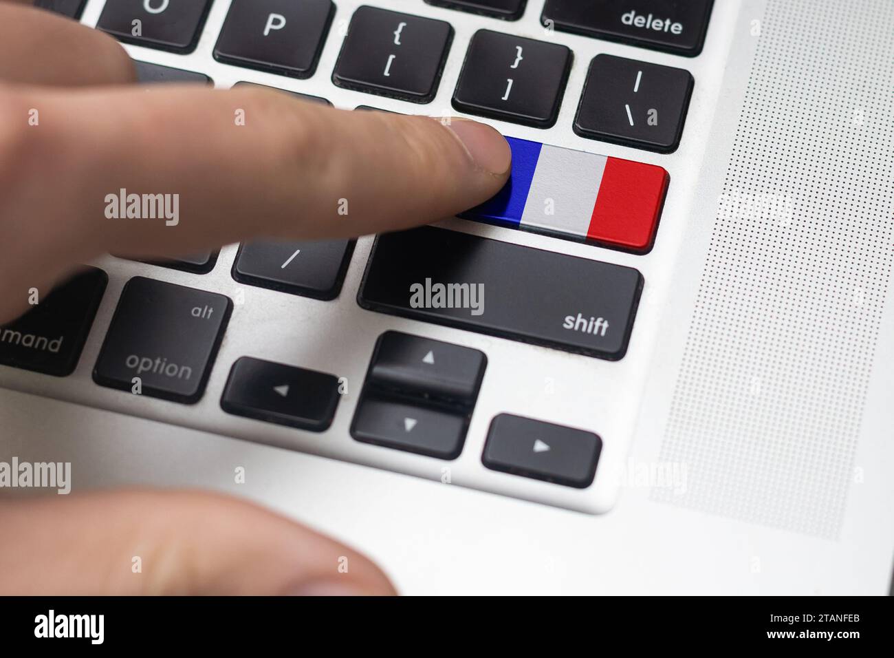 A keyboard with a labeled button - Flag of France Stock Photo - Alamy