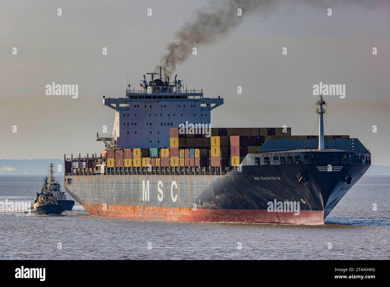 Container ship msc containers underway hi-res stock photography and ...