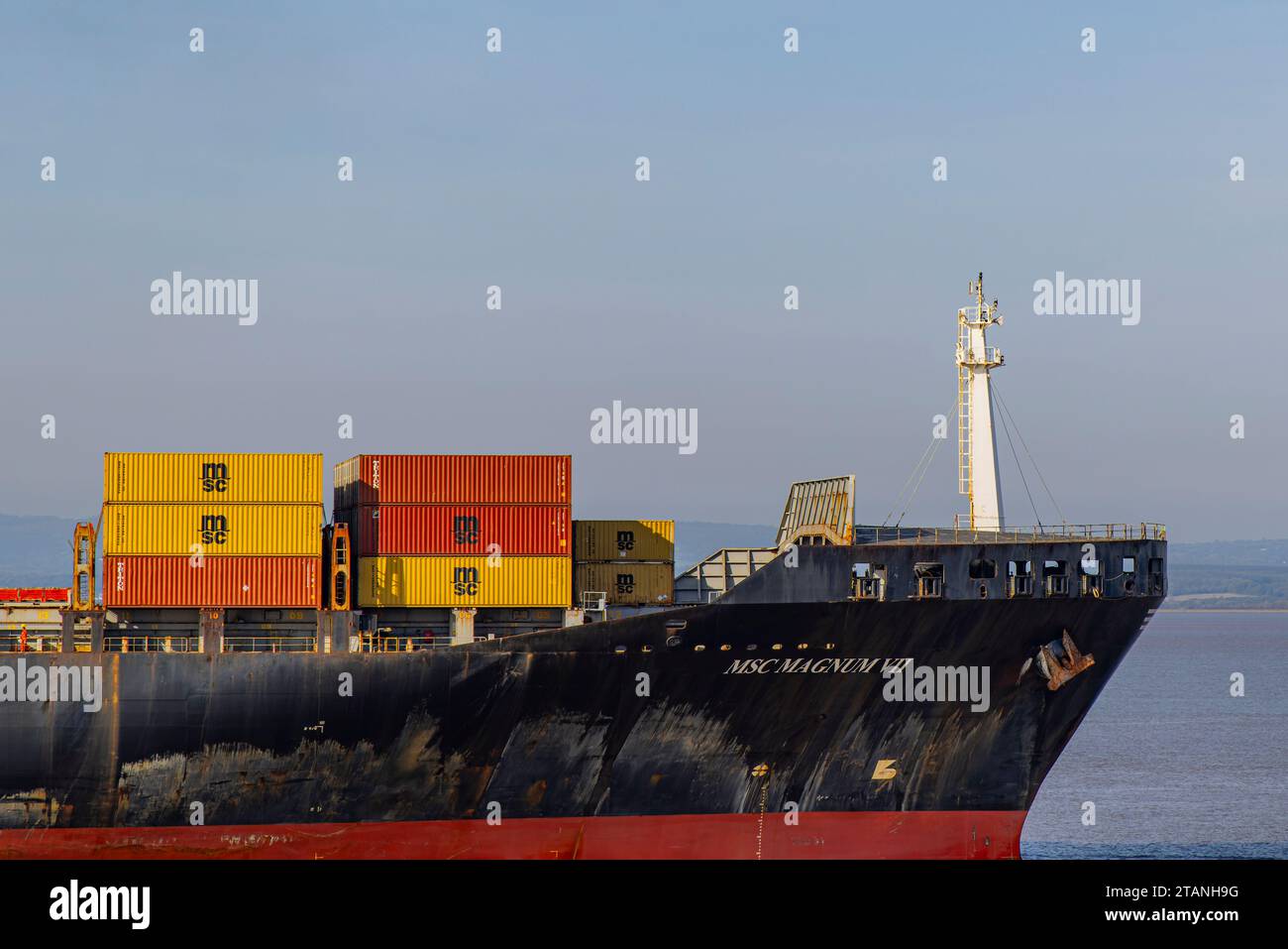 Container ship msc containers underway hi-res stock photography and ...