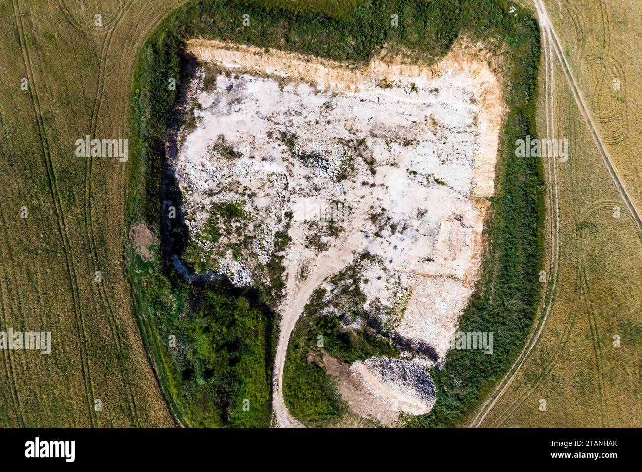 Drone view of a small limestone crushed stone quarry Stock Photo - Alamy