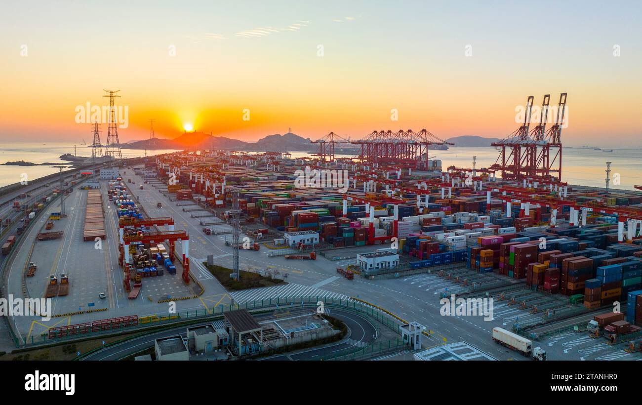 SHANGHAI, CHINA - DECEMBER 2, 2023 - An overview of automated terminal ...