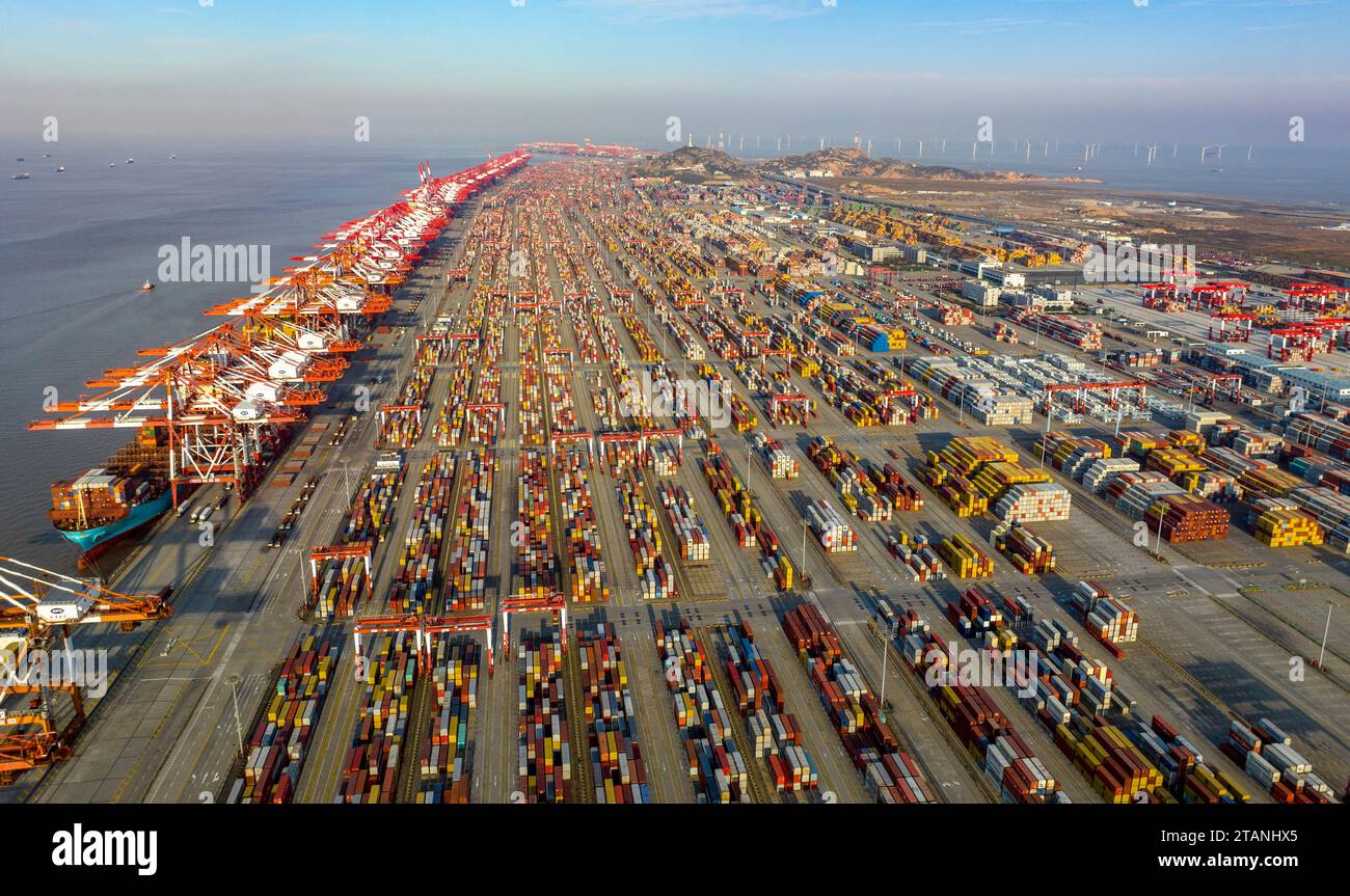 SHANGHAI, CHINA - DECEMBER 2, 2023 - An overview of automated terminal ...
