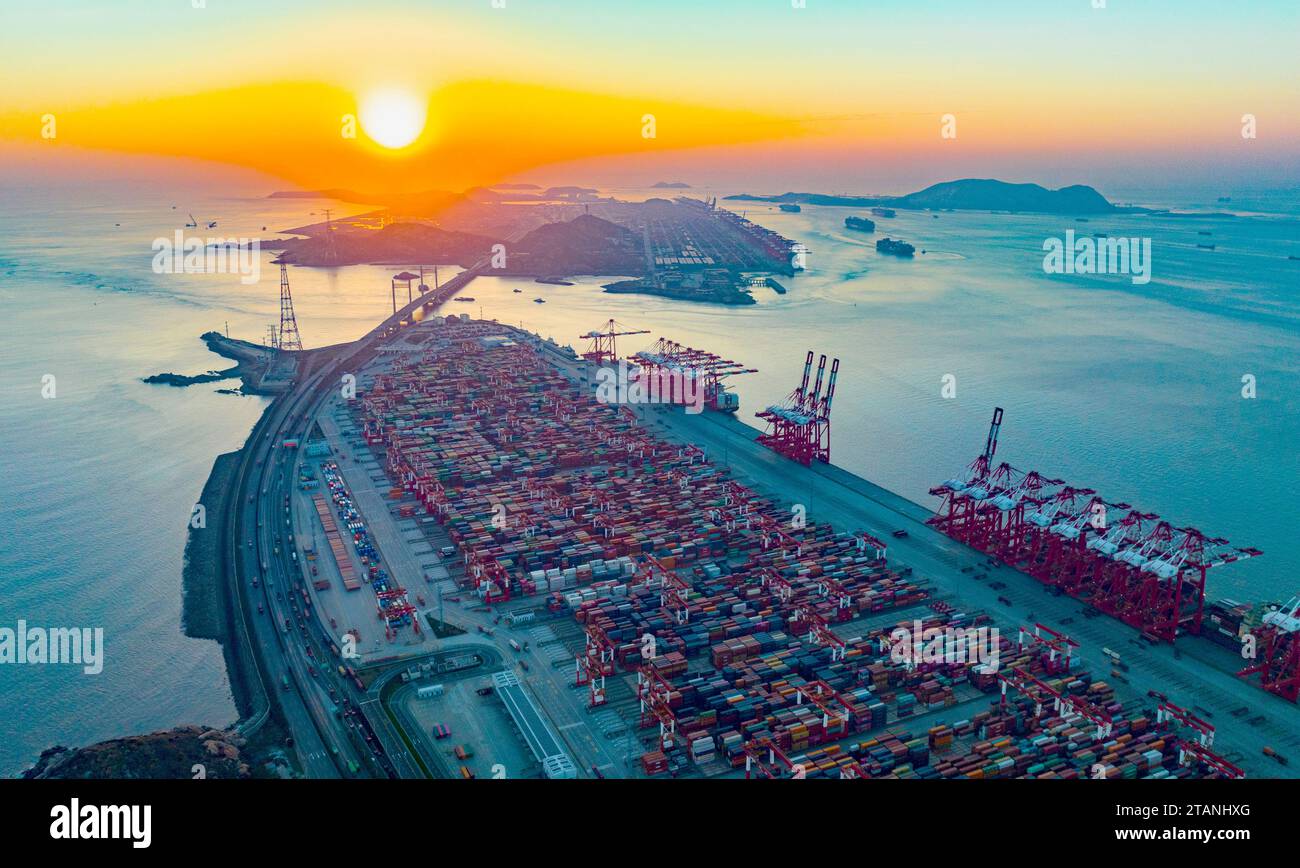 SHANGHAI, CHINA - DECEMBER 2, 2023 - An overview of automated terminal ...