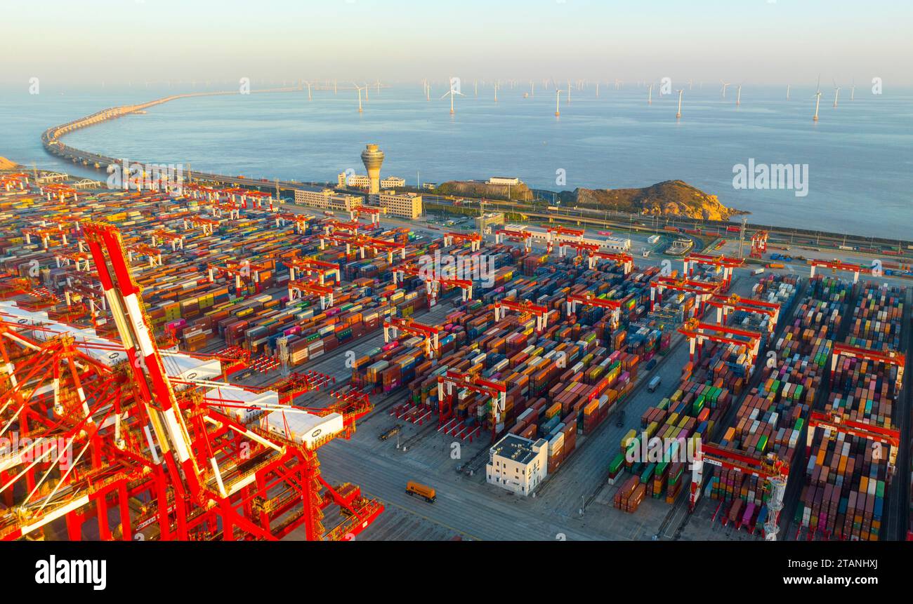 SHANGHAI, CHINA - DECEMBER 2, 2023 - An overview of automated terminal ...