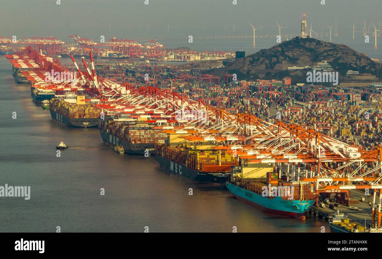 SHANGHAI, CHINA - DECEMBER 2, 2023 - An overview of automated terminal ...