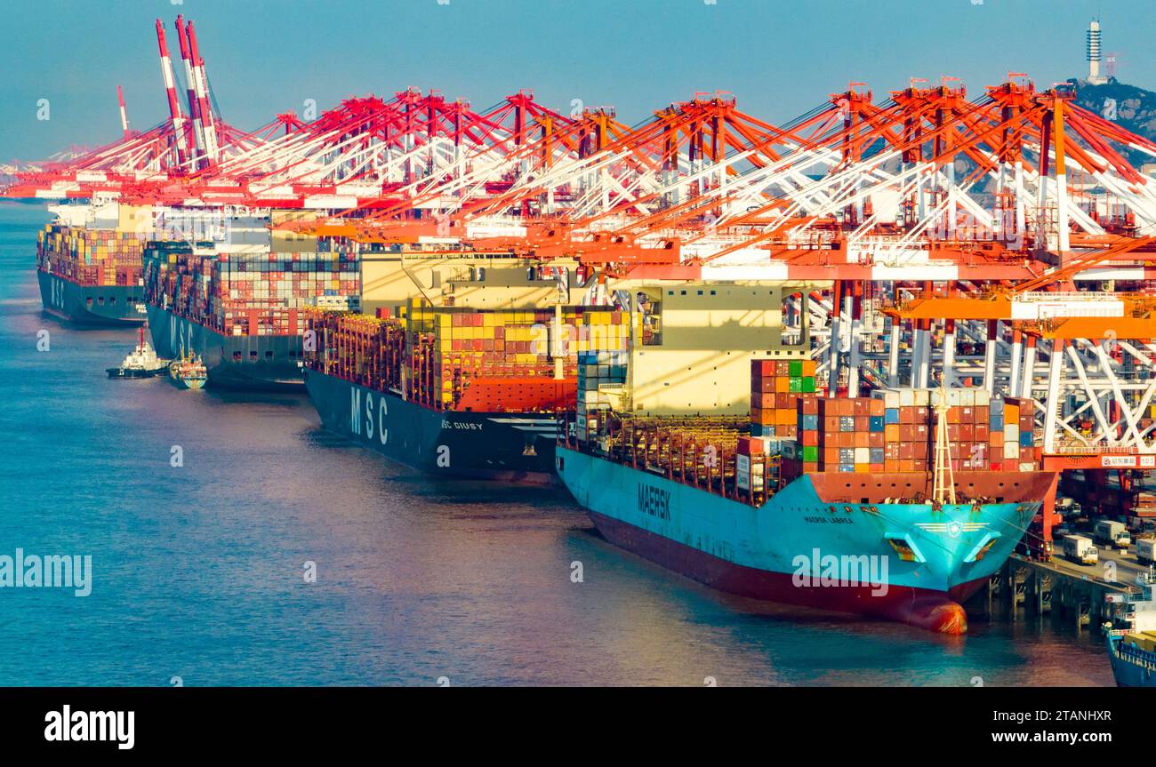SHANGHAI, CHINA - DECEMBER 2, 2023 - An overview of automated terminal ...